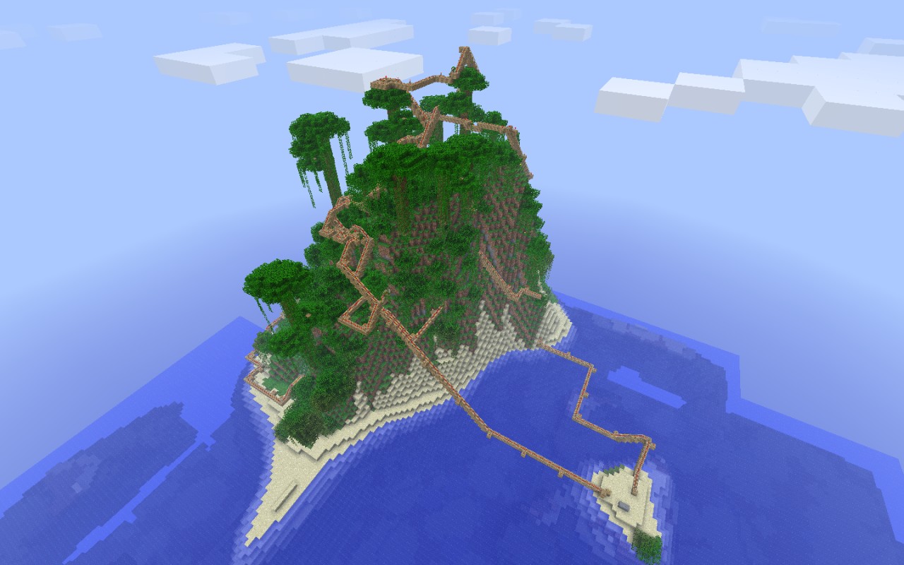 Epic Rollercoaster Around A Huge Jungle Island Minecraft Map