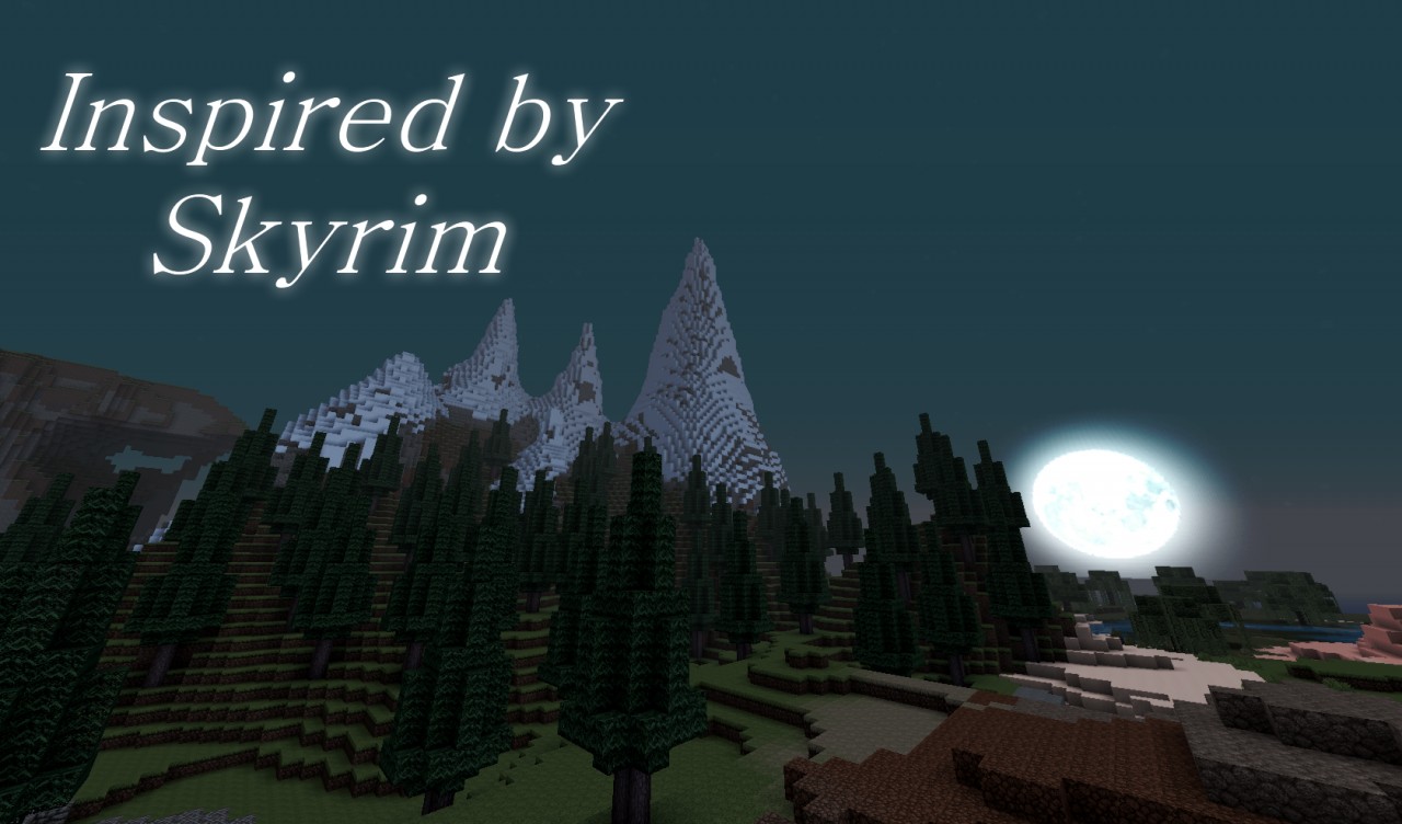 Skyrim Inspired Mountains. Minecraft Map