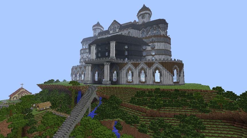 Grand Castle with village Minecraft Map