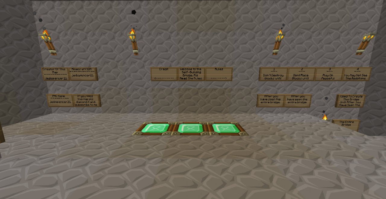 Self-Building Bridge Minecraft Map