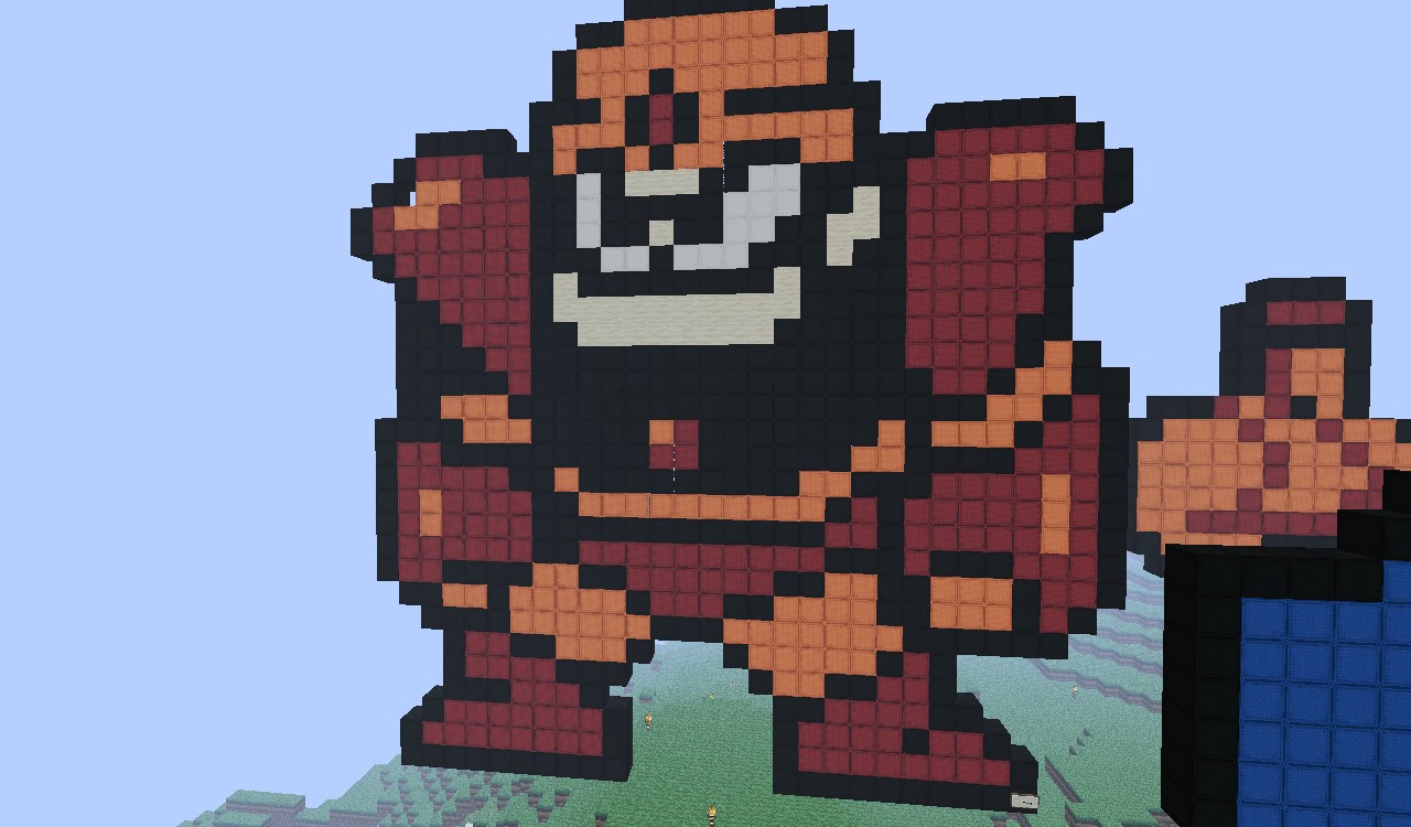 MY cool world with wool 8-bit statues Minecraft Map