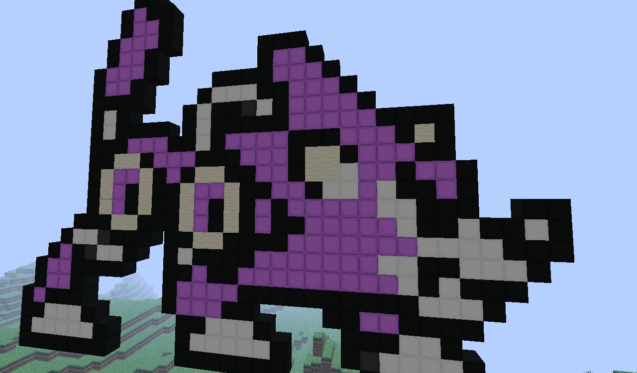 MY cool world with wool 8-bit statues Minecraft Map