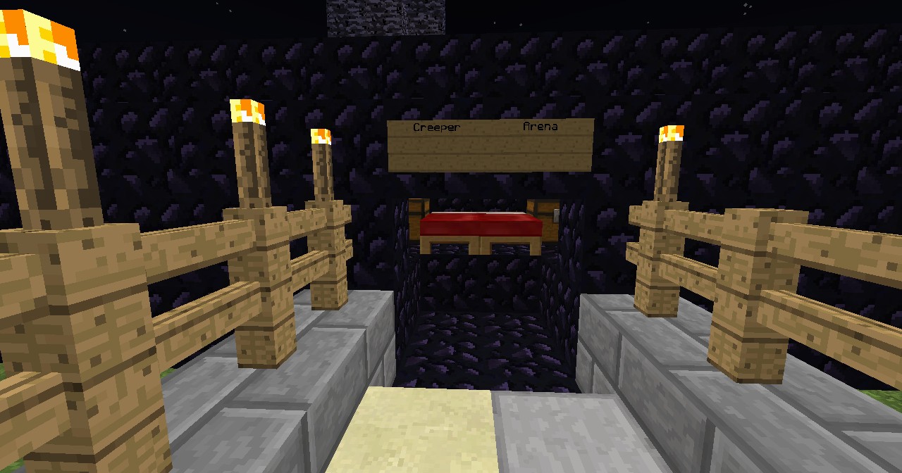 Zombie and Creeper arena Minecraft Map