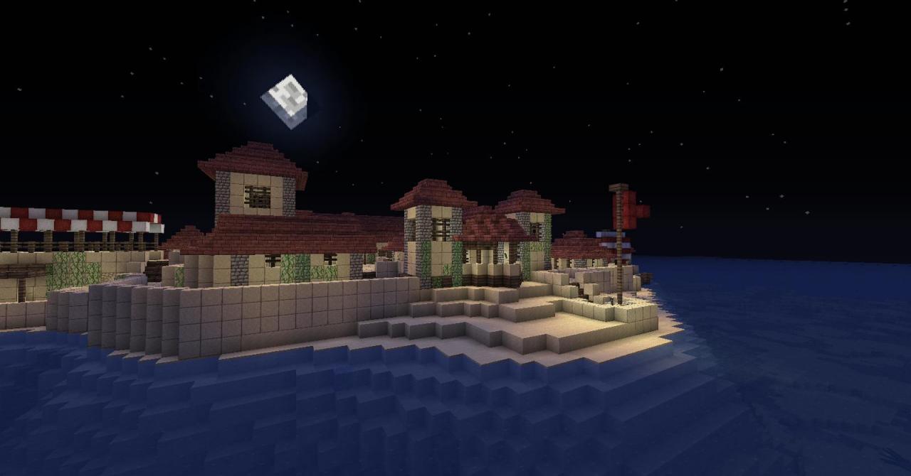 Mediterranean inpired trade town Minecraft Map