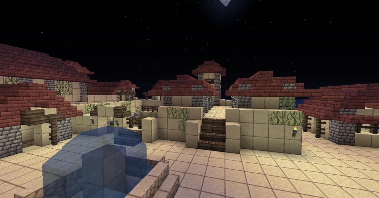 Mediterranean inpired trade town Minecraft Map