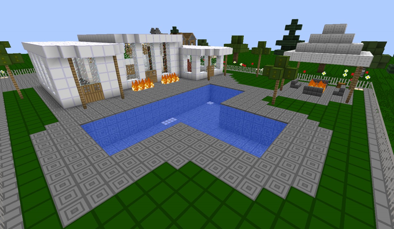 Modern House! ( 10 Diamonds?) Minecraft Map