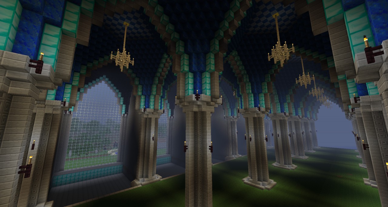 Gothic cathedral and plaza Minecraft Map