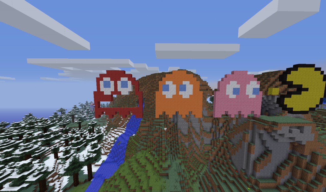 Pacman and ghosts Minecraft Map