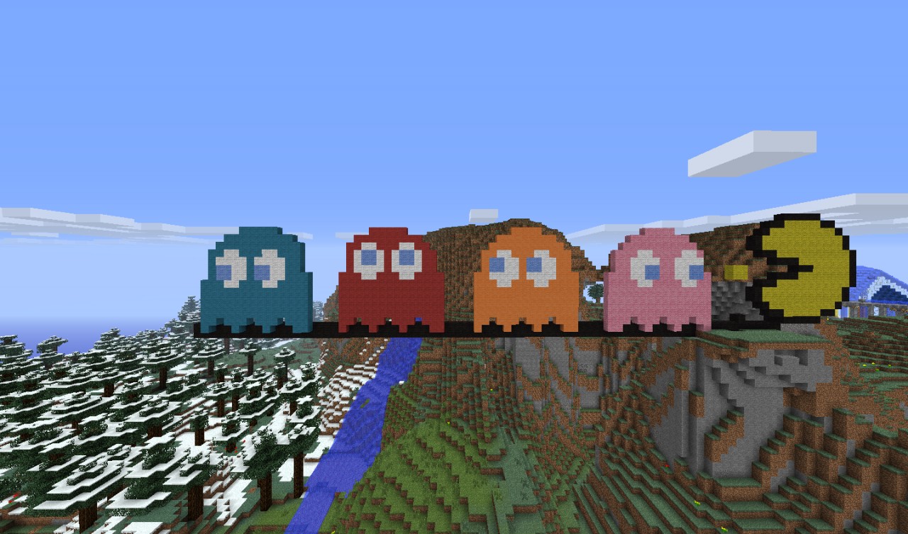 Pacman and ghosts Minecraft Map