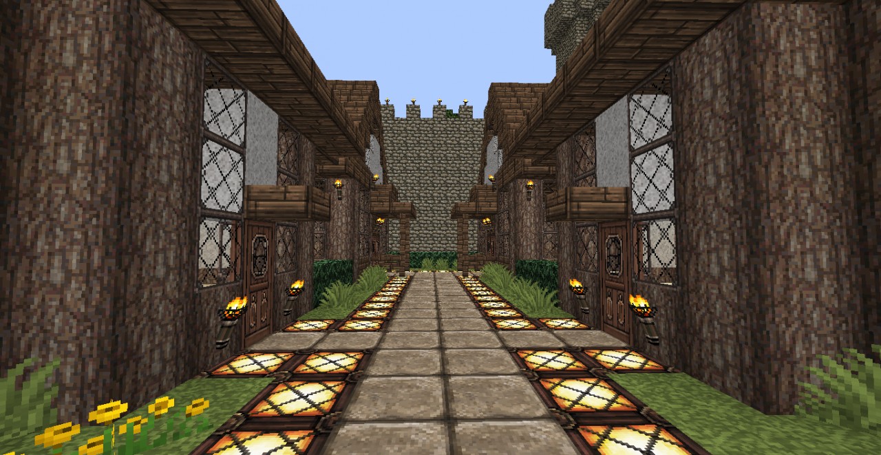Small village within castle walls Minecraft Map
