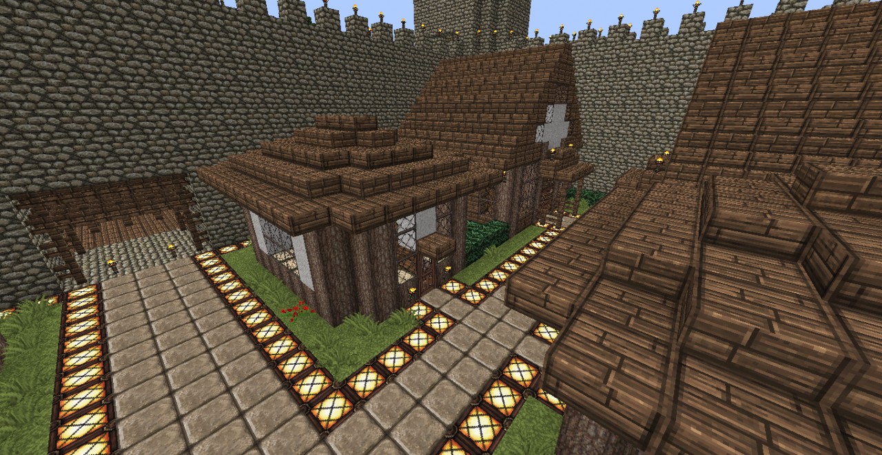 Small village within castle walls Minecraft Map