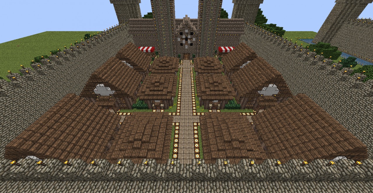 Small village within castle walls Minecraft Map