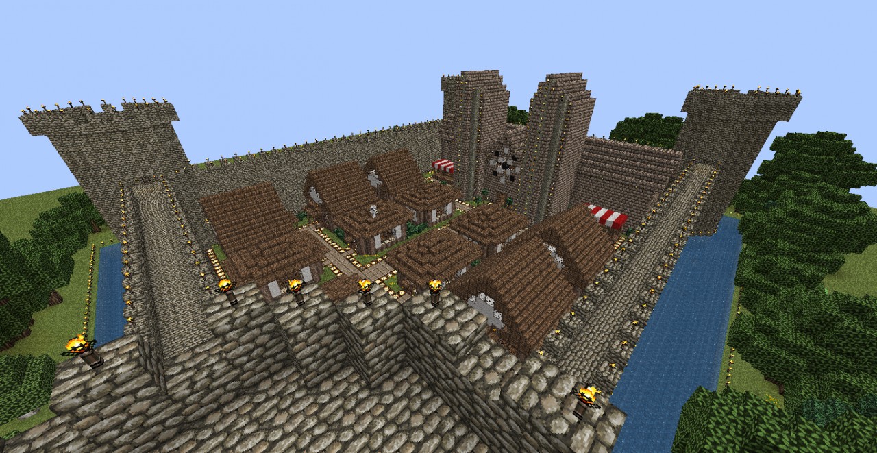 Small village within castle walls Minecraft Map