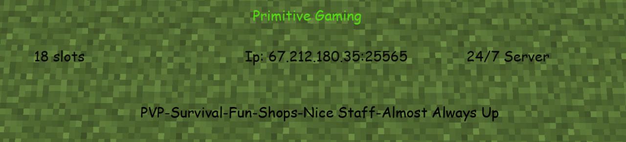 Primitive Gaming Minecraft Server