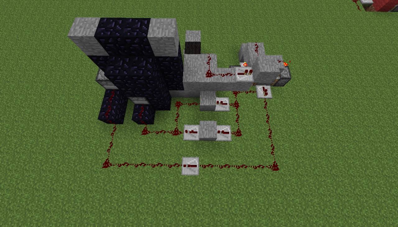 Toggleable Button Powered Nether Portal Minecraft Map