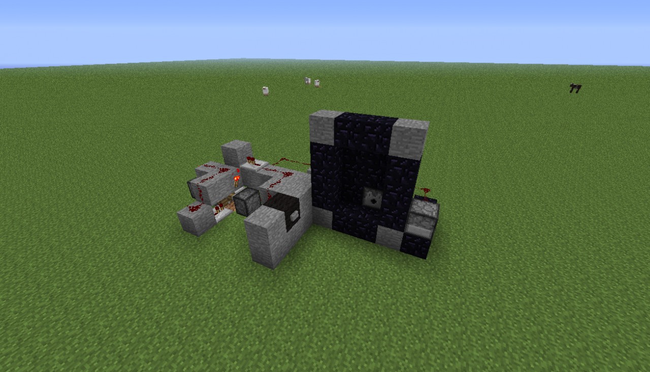 Toggleable Button Powered Nether Portal Minecraft Map