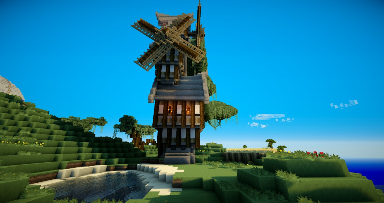 Rotating Fantasy Windmills Minecraft Map