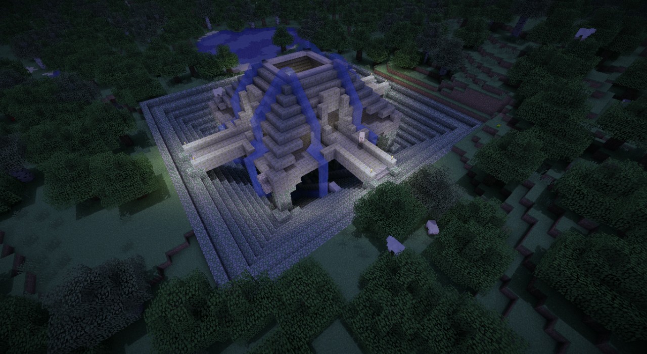 Inverted Moss Cobble Pyramid Minecraft Map