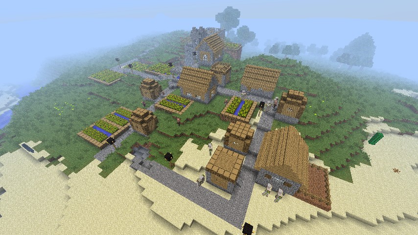 Village with blacksmith and main house for player. Minecraft Map
