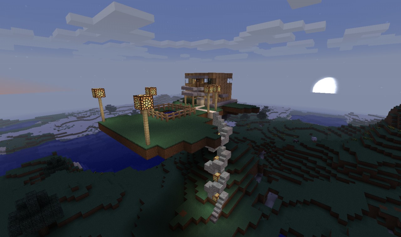 7x7 Sky House by iExplodez with farm Minecraft Map