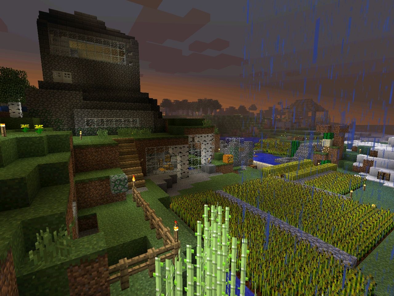 My first house and farm on this map Minecraft Map