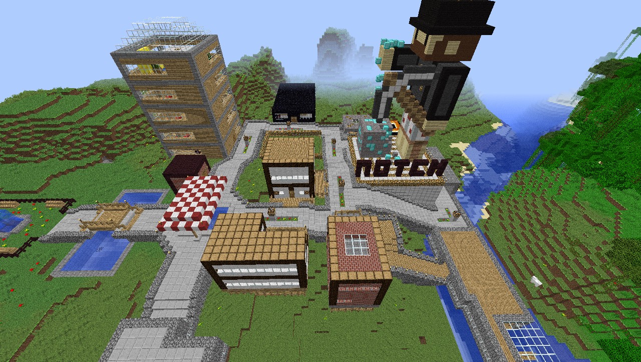 Epic Small Village (With Legendary Notch Statue) Minecraft Map