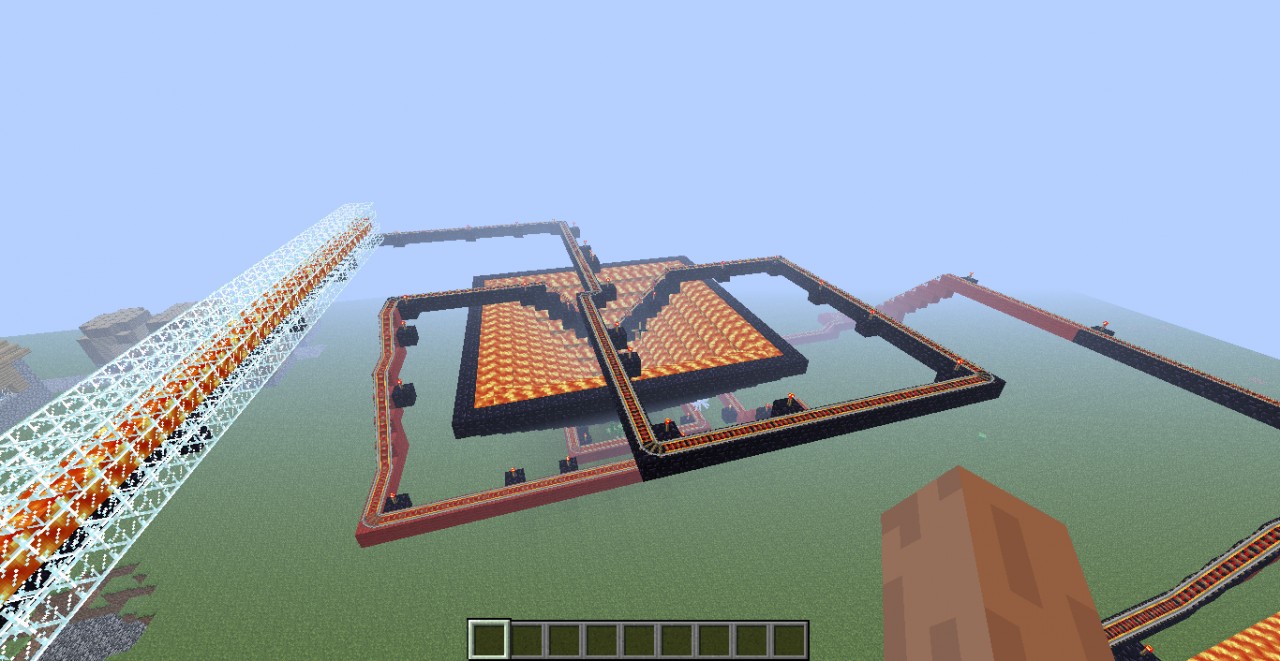 huge lava roller coaster ( red + black ) big minecart with lava and ...