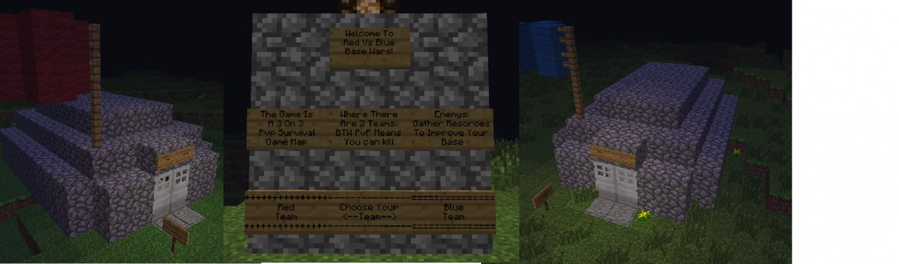 Red Vs Blue PvP Base Wars Minecraft Map