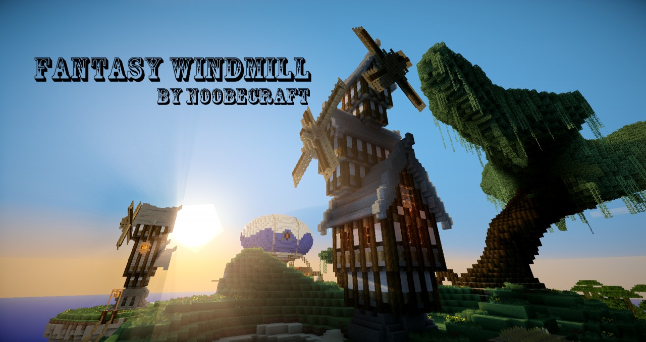 Rotating Fantasy Windmills Minecraft Map