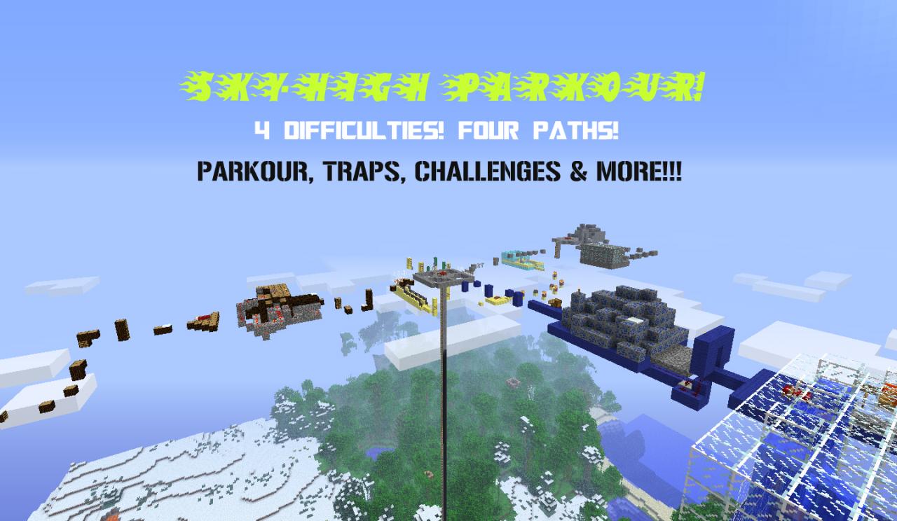4 Stages Sky High Parkour! (Traps, Challenges, Parkour & More!) Minecraft Map