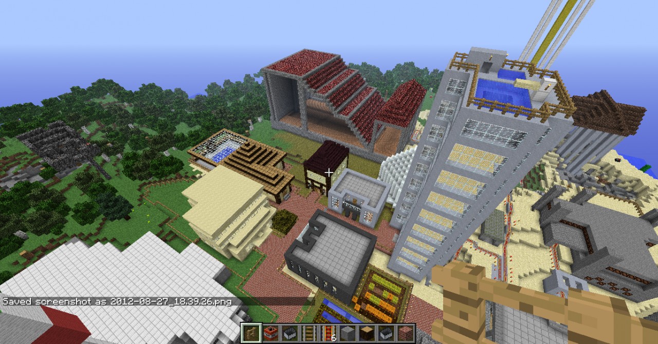 Huge Custom city 60+ buildings and huge amusment park Minecraft Map