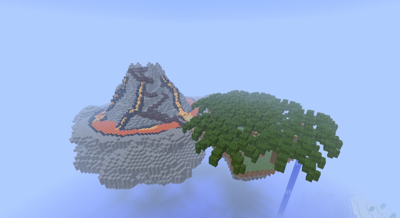 floating island with vulcano Minecraft Map