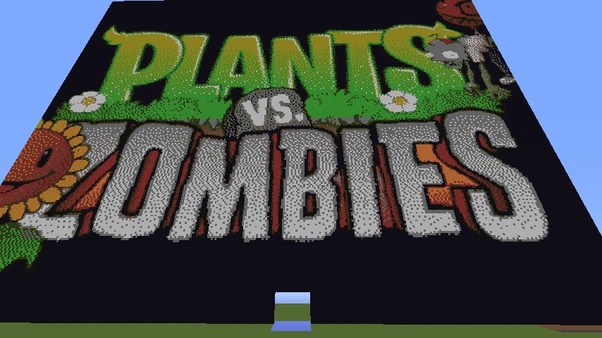 PVZ (plants V zombies pixel art) Re-uploaded Minecraft Map