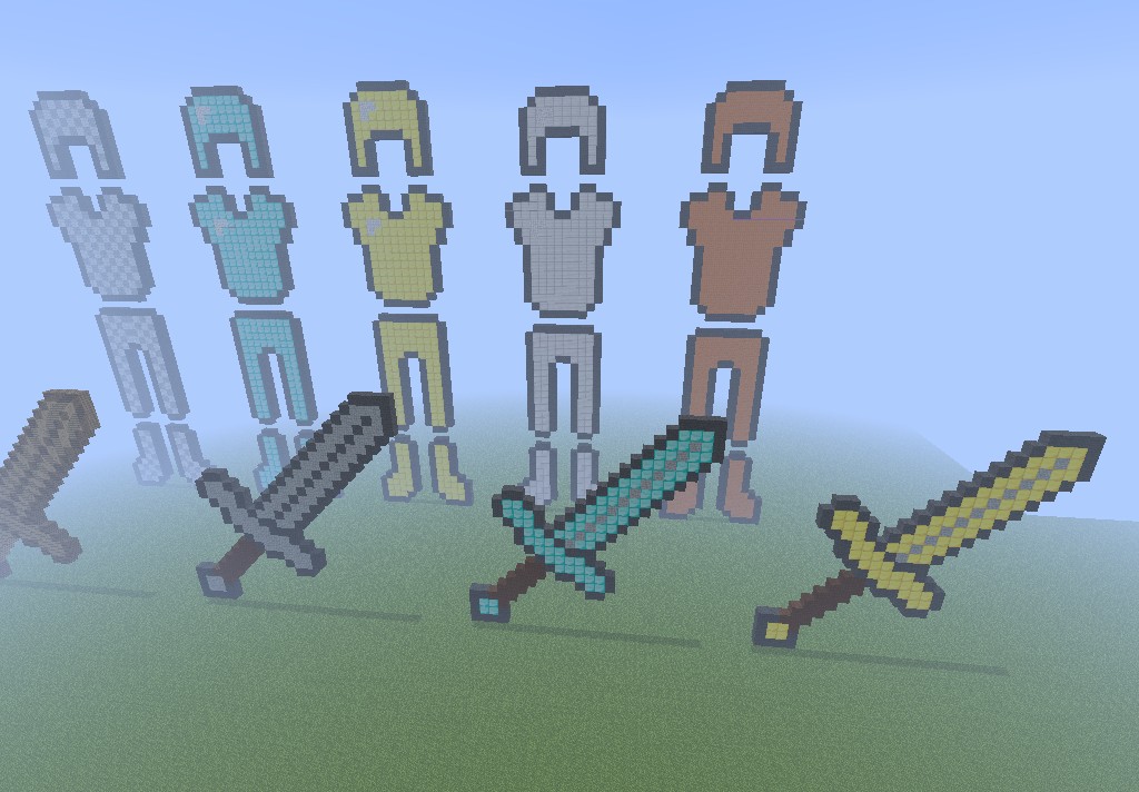 Wepons, Armor, and Tools. Minecraft Map