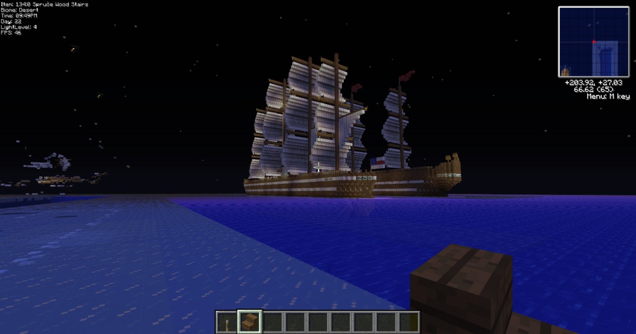 USS Gettysburg 84-gun steamship Minecraft Map
