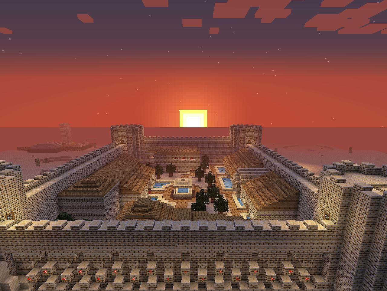 Desert Castle w/ landscape+Download Minecraft Map