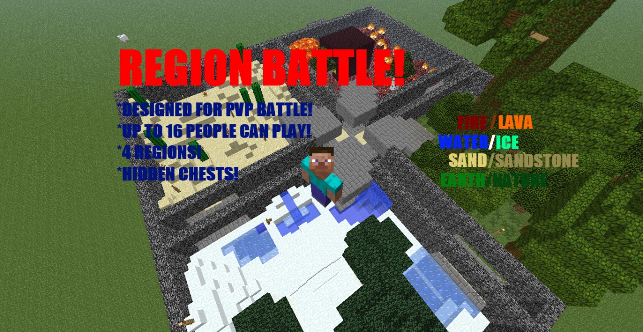 REGION BATTLE! (MAP MADE FOR PVP SERVER GAMES!) Minecraft Map