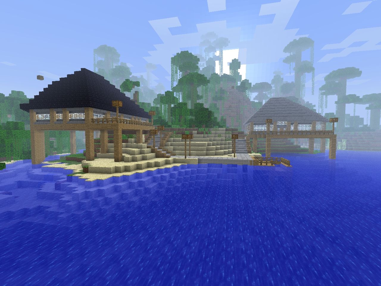 lake houses Minecraft Map