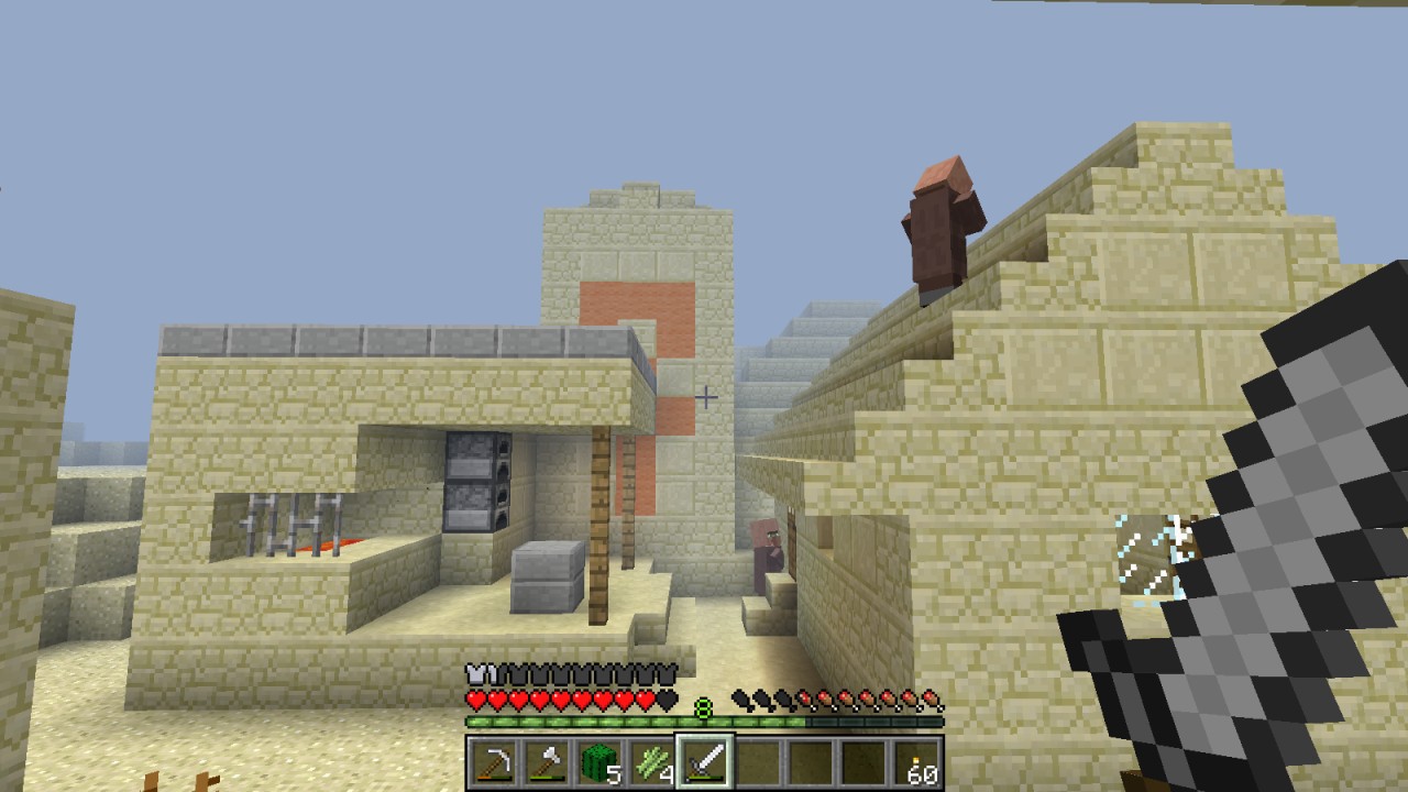 Sandstone Village and Pyramid. Minecraft Map