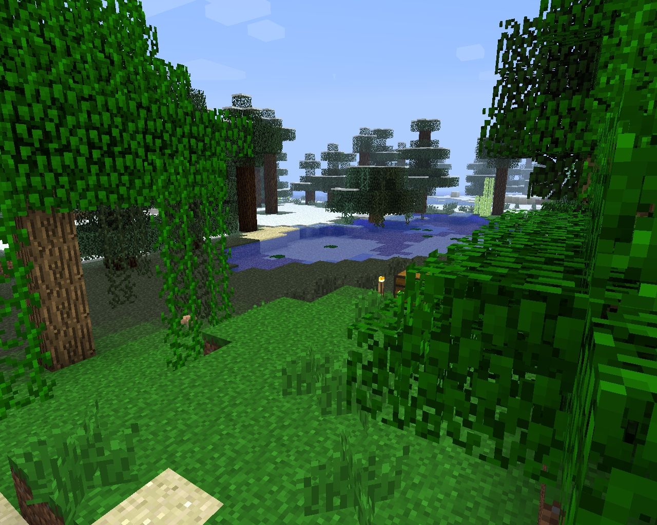 three bioms in one Minecraft Map