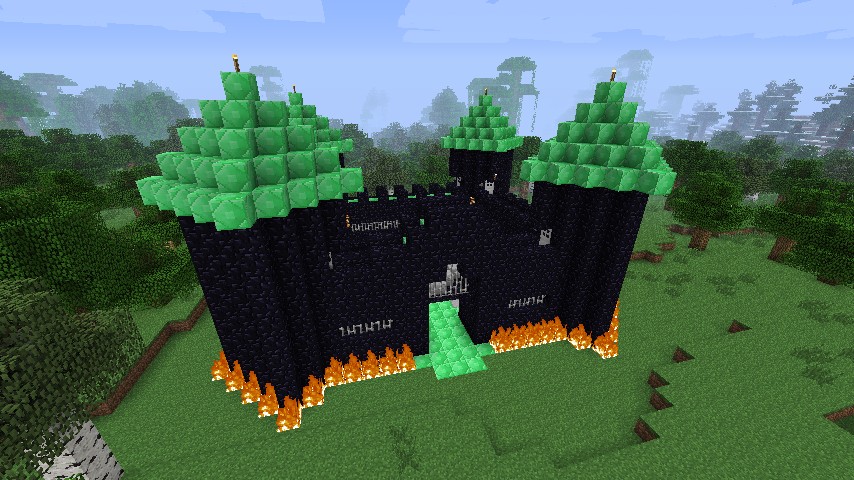 Obsidian and emerald fort Minecraft Map