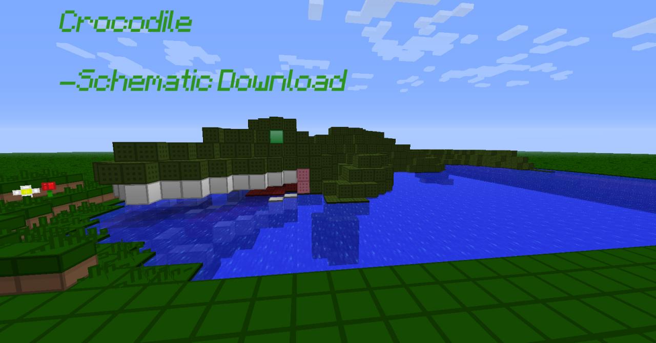 Crocodile In Water |Schematic Download| Minecraft Map
