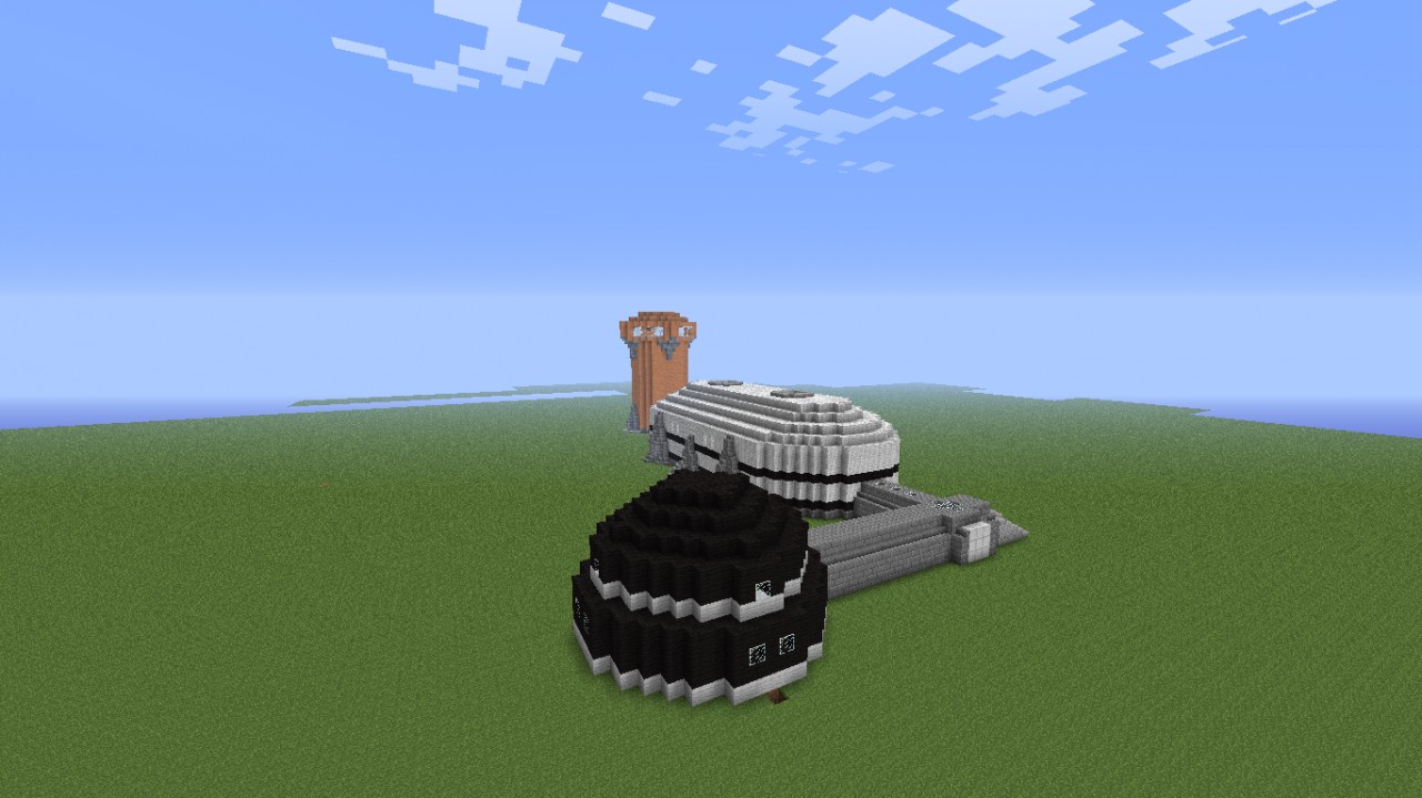 futuristic base with extensions Minecraft Map