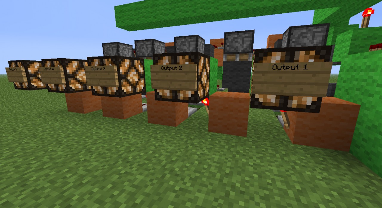 Minecraft infinite 1 wire encoder and decoder Minecraft Map