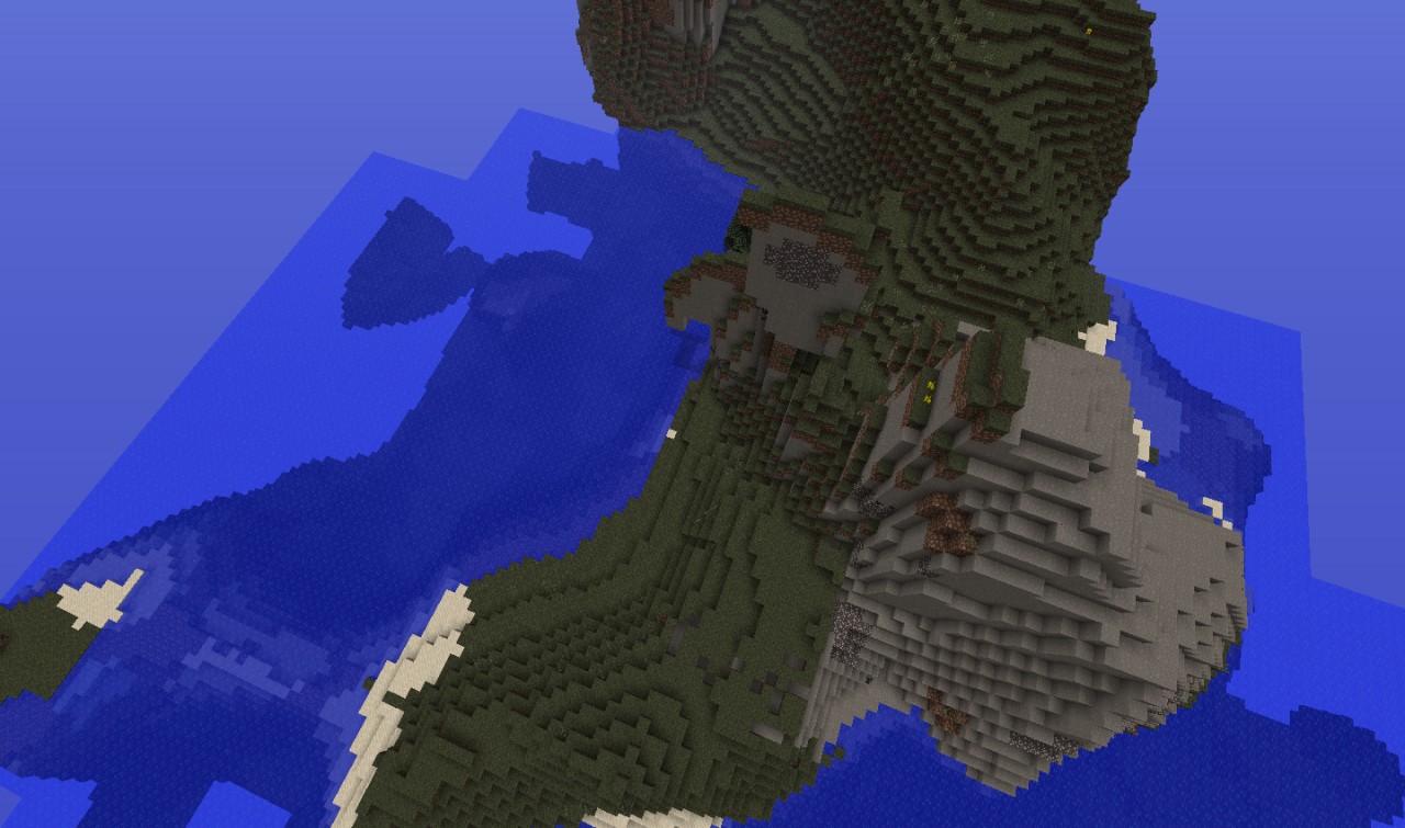 epic seed with waterfall survival island n huge dungeon Minecraft Map