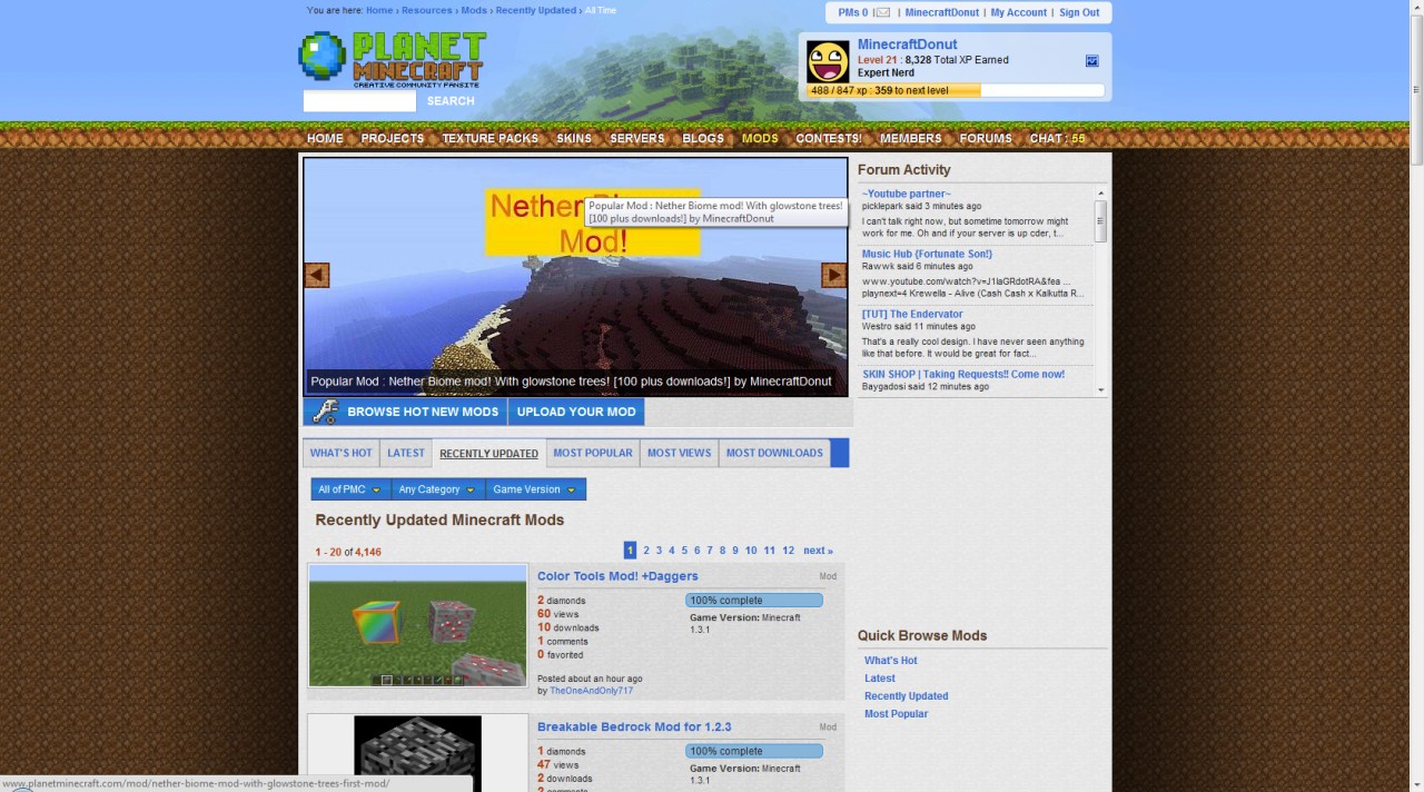 Nether Biome mod! With glowstone trees! [+10 diamonds!] Minecraft Mod