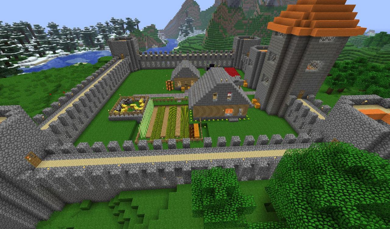 Fort with House and farm Minecraft Map
