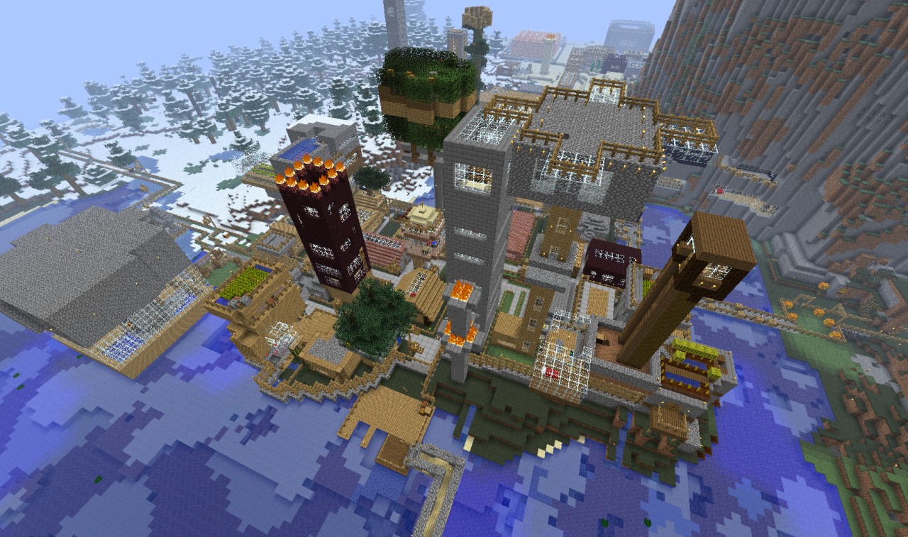 Some awesome builds in a server Minecraft Map