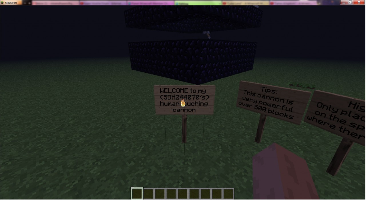 SDH's Human launching cannon (shoots you up over 500 blocks) Minecraft Map