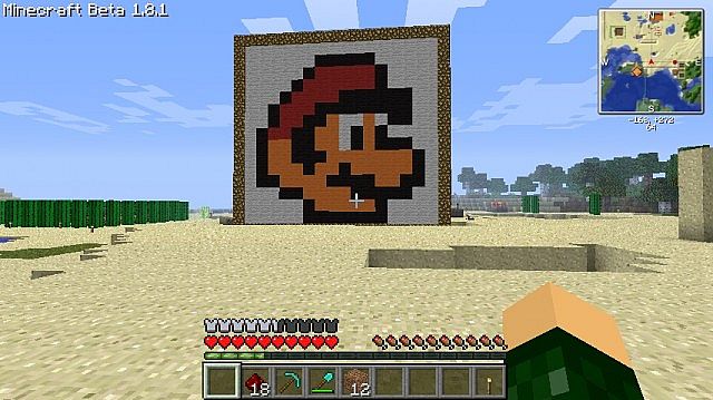 Mario Pixel Art Minecraft Map